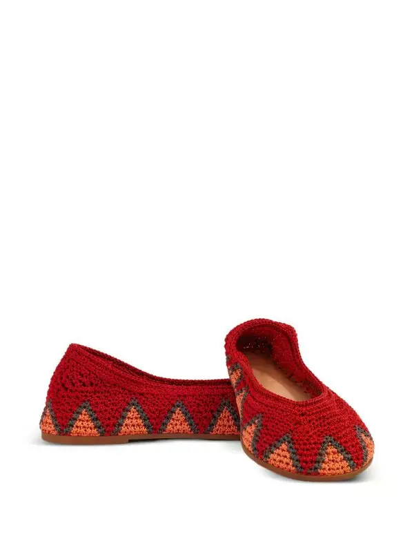 SLO_HAND_MADE Hand-made Crochet Geometric Ballet Flats