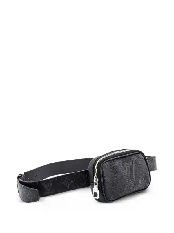 LOUIS VUITTON Monogram Shadow Giant Taurillon Leather Belt Bag - Black