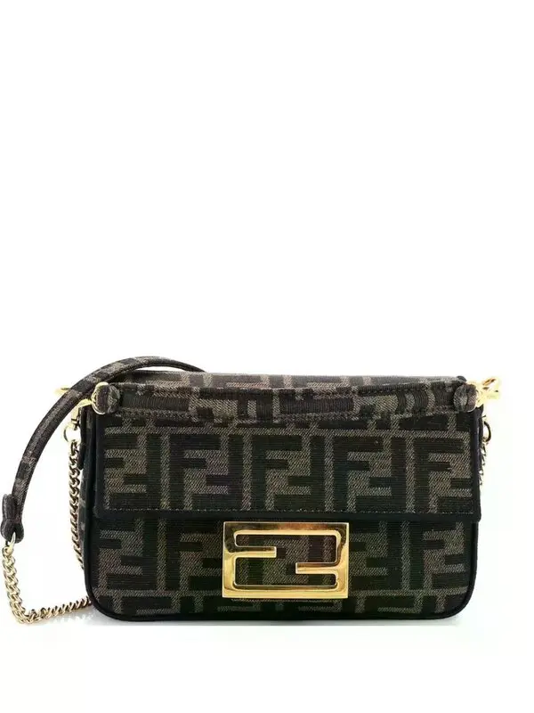 Fendi Zucca Canvas Mini Baguette Bag - Brown