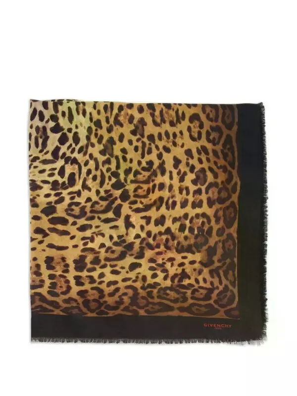 Givenchy Leopard-print Frayed Scarf