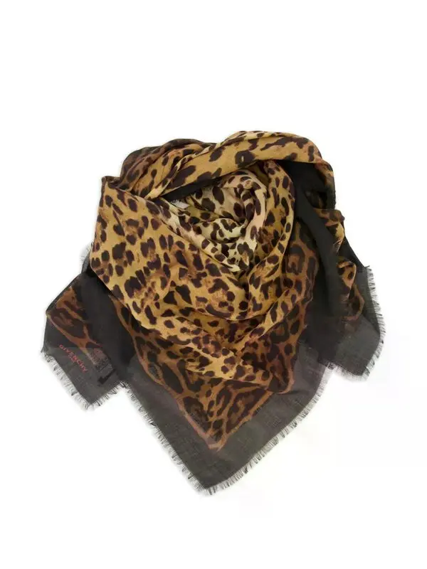 Givenchy Leopard-print Frayed Scarf