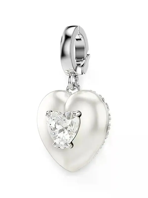 SWAROVSKI Idylia Crystal-embellished Heart-shape Charm - Silver