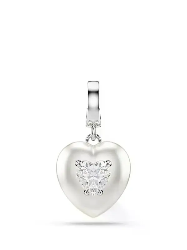 SWAROVSKI Idyllia Crystal-embellished Heart-shape Charm - Silver