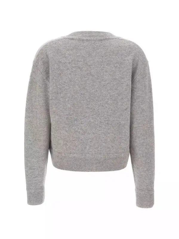 SWEET CASHMERE Ribbed-trim V-neck Cashmere Sweater