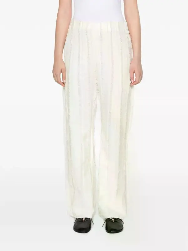 Cult Gaia Fringed Textured Trousers