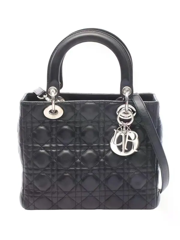 Dior Lambskin Cannage Lady Satchel - Black
