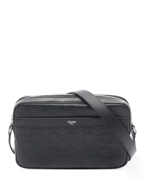 Celine Medium Triomphe Embossed Leather Messenger Bag