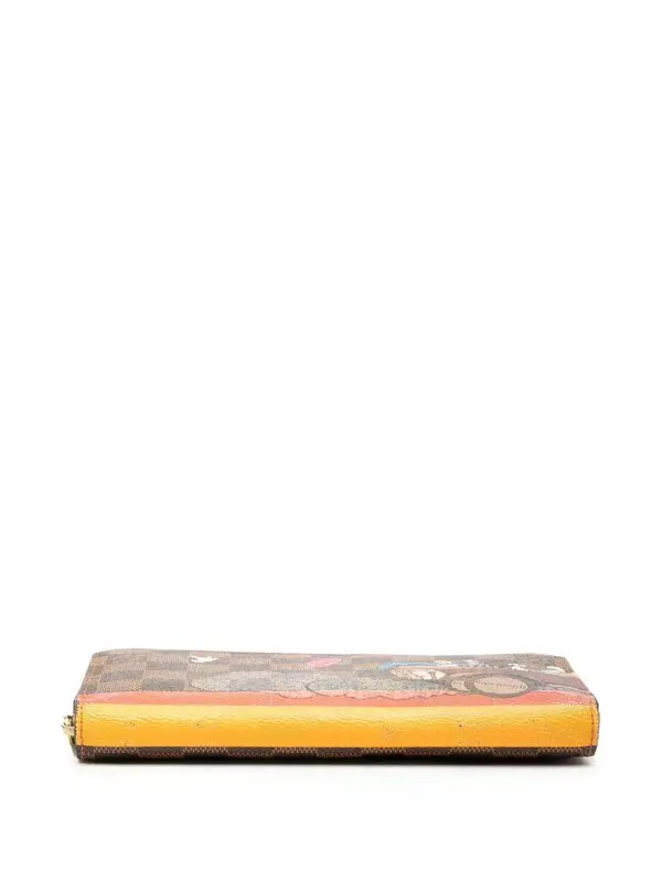 LOUIS VUITTON 2015 Damier Ebene Evasion Illustre Zippy Wallet Long Wallets