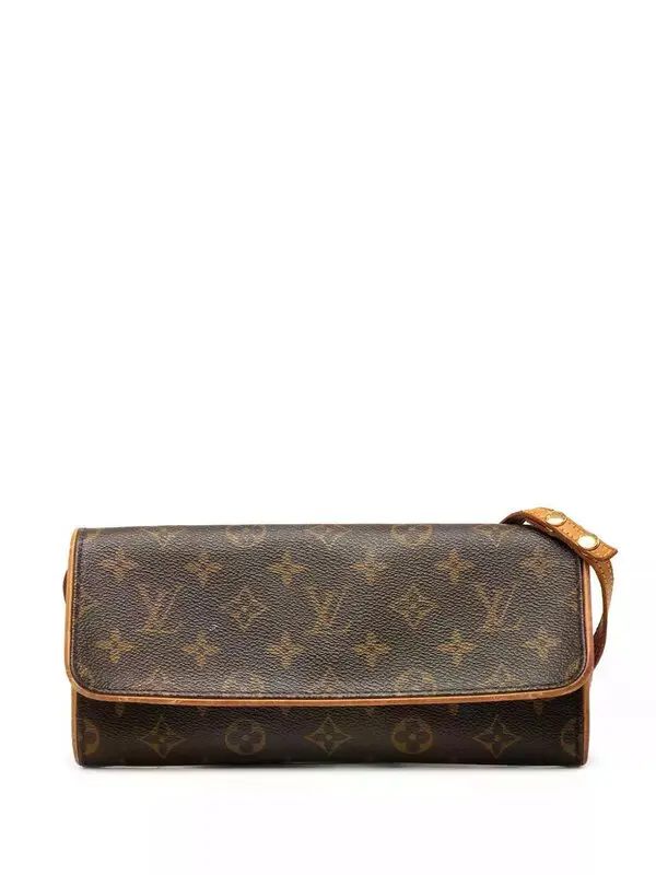 LOUIS VUITTON Monogram Pochette Twin Gm Crossbody Bag - Brown