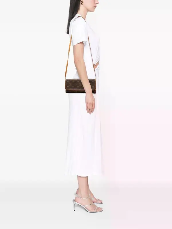 LOUIS VUITTON Monogram Pochette Twin Gm Crossbody Bag - Brown