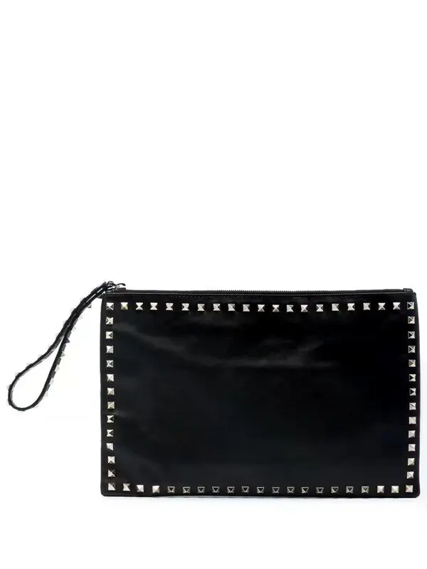 Valentino Garavani Leather Rockstud Clutch Bag