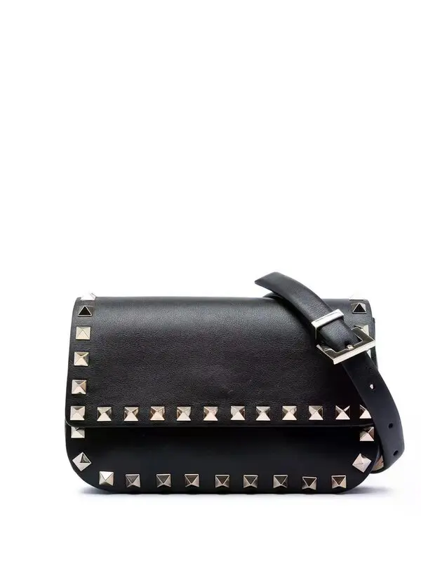 Valentino Garavani Leather Rockstud Belt Bag - Black