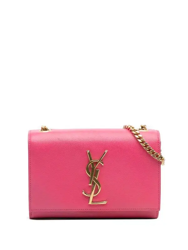 Saint Laurent Small Grain De Poudre Monogram Kate Crossbody Bag - Pink