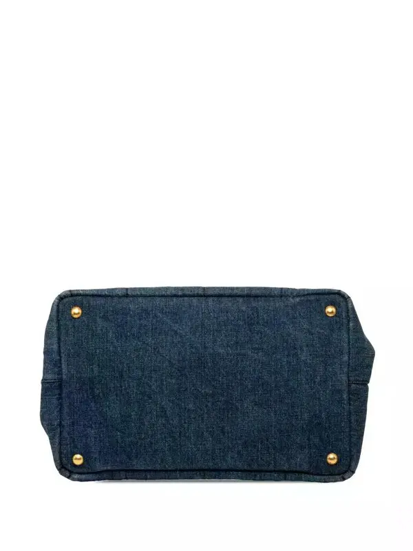 Prada Canapa Logo Denim Tote Bag