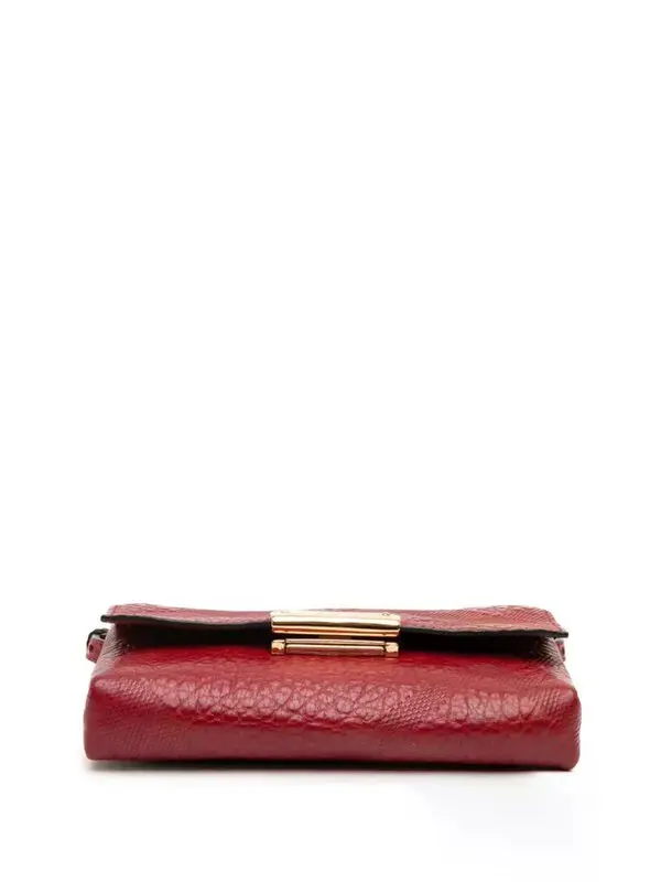 Burberry Embossed Grain Check Leather Langley Crossbody Bag