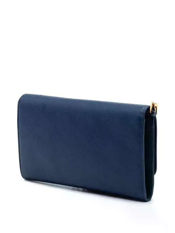 Prada 2010-2026 Saffiano Wallet On Chain Crossbody Bag - Blue