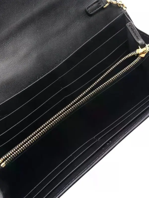 Fendi Ff Embossed Wallet On Chain Crossbody Bag - Black