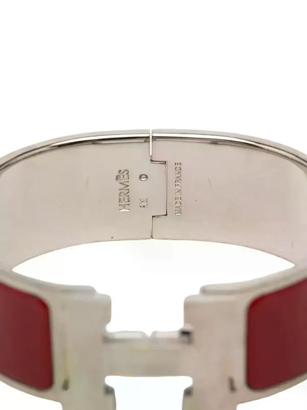Hermès Enamel And Palladium-plated Metal Clic Clac H Bracelet Gm