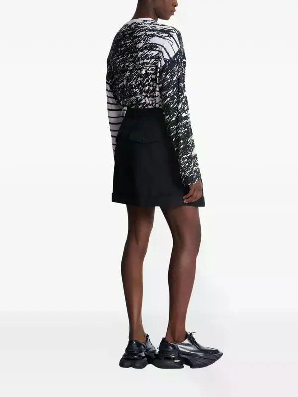 Balmain Pleated Gabardine Shorts