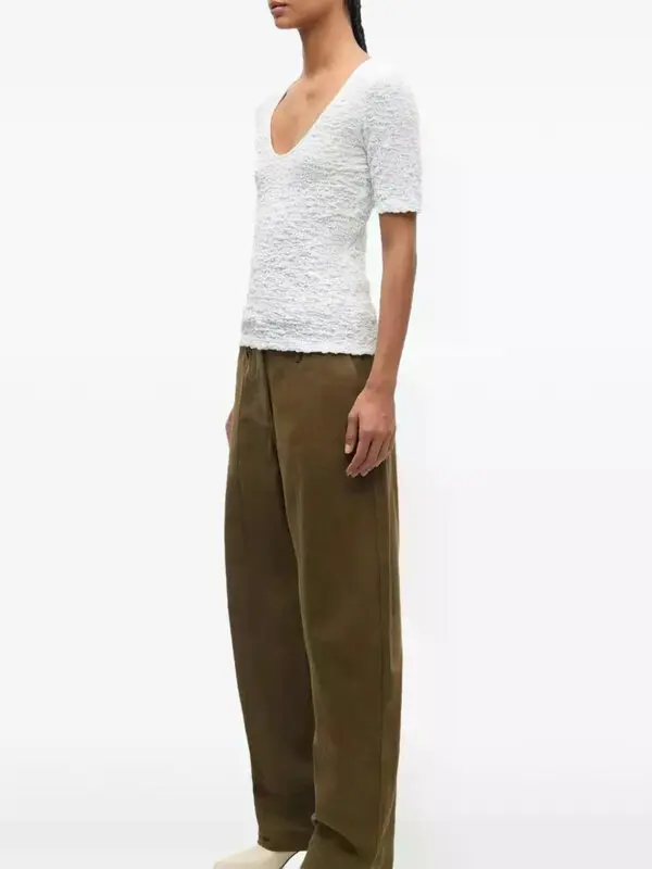SAMSOE SAMSOE Textured Scoop Neck T-shirt