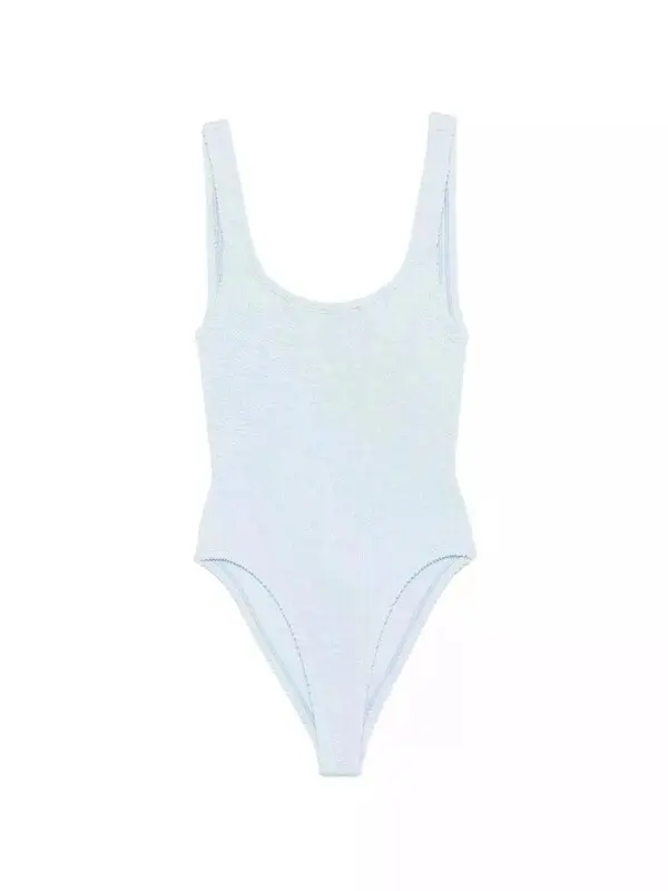 Hunza G Crinkle-effect Swimsuit - Blue
