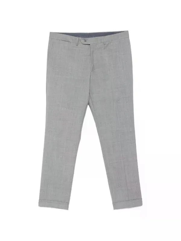 BARBA NAPOLI Pressed Crease Turn-up Trousers