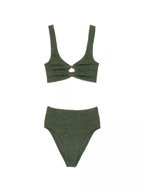 Hunza G Ring-detail Crinkle-effect Bikini