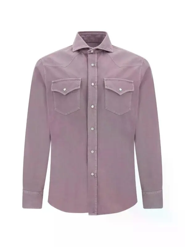 Brunello Cucinelli Western-yoke Button-down Shirt - Purple