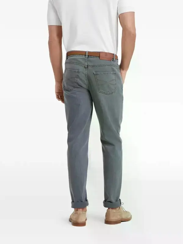 Brunello Cucinelli Logo-embroidered Straight Leg Jeans
