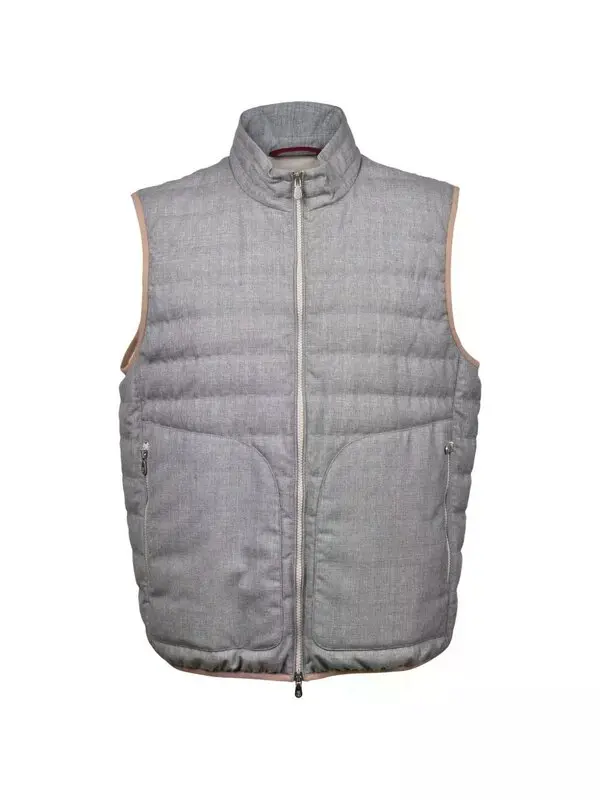 Brunello Cucinelli Quilted Zip-up Gilet - Grey