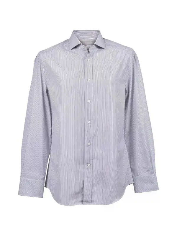 Brunello Cucinelli Vertical-stripe Long-sleeve Shirt - Blue