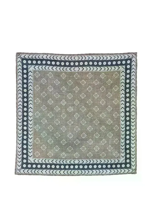 Brunello Cucinelli Geometric-pattern Silk Pocket Square
