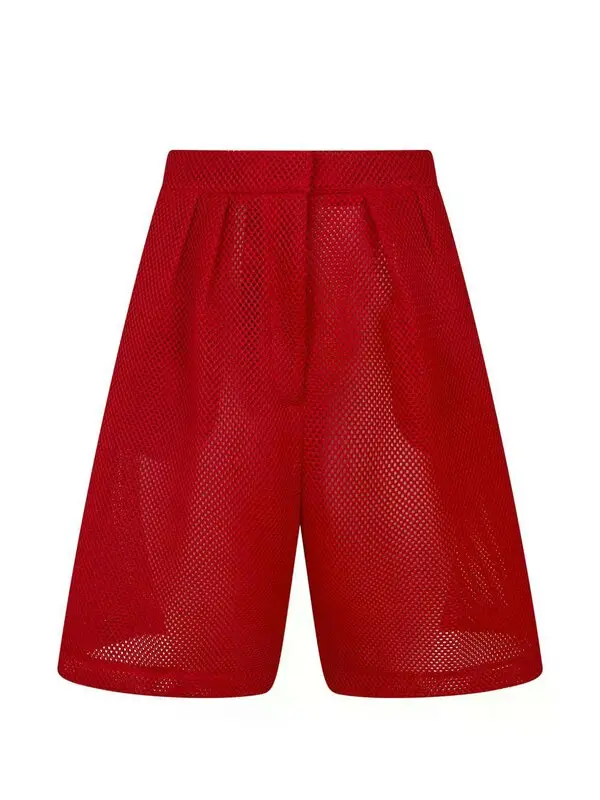 THE FRANKIE SHOP Mesh Pleated Shorts - Red