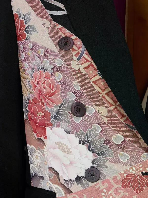 IBRIGU Double-breasted Floral Print Blazer