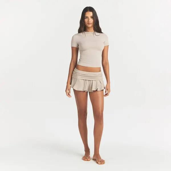SKIMS Cotton Jersey Foldover Mini Skort
