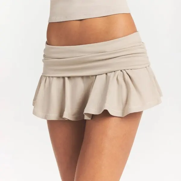 SKIMS Cotton Jersey Foldover Mini Skort