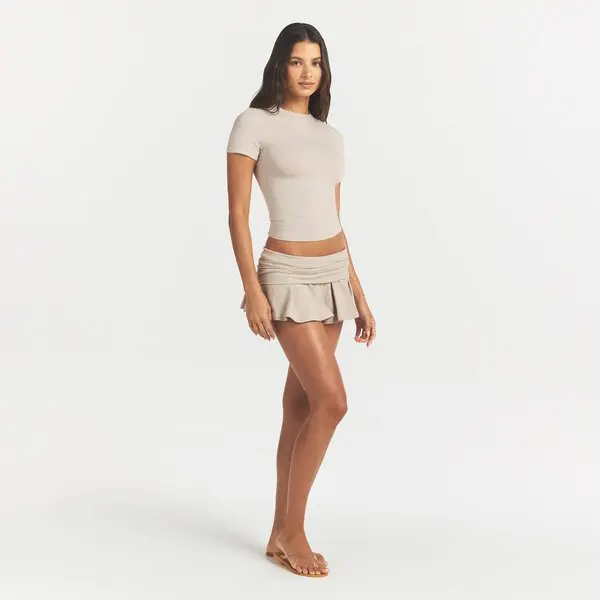 SKIMS Cotton Jersey Foldover Mini Skort
