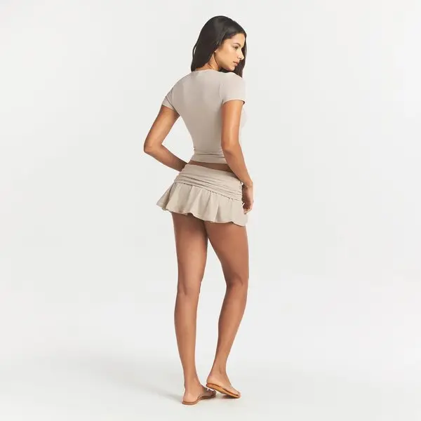 SKIMS Cotton Jersey Foldover Mini Skort