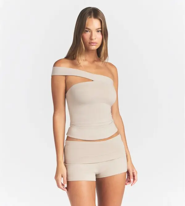SKIMS Asymmetrical Top In Cotton Jersey