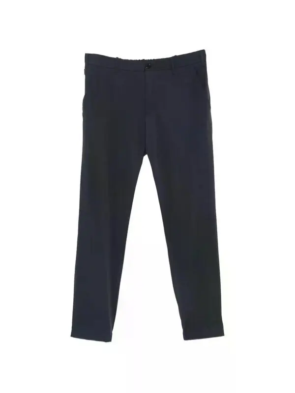 Incotex Navy Slim Fit Elasticated Waistband Trousers - Blue