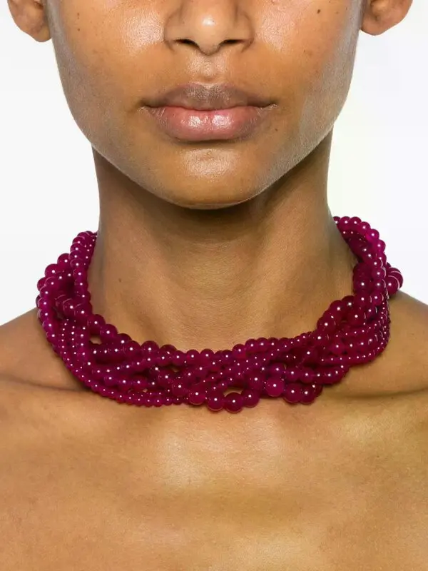 Completedworks Fuchsia Chalcedony Beaded Necklace