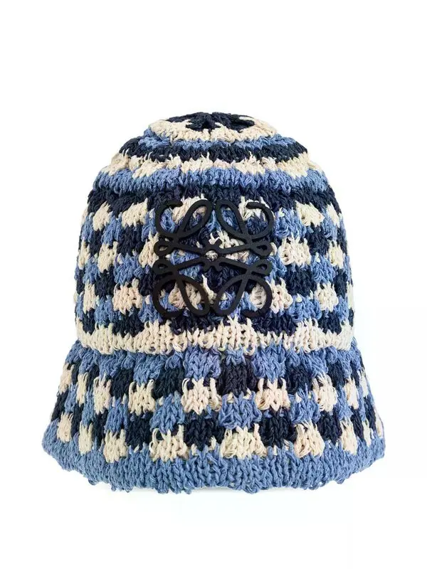 Loewe Anagram Crochet Bucket Hat - Blue