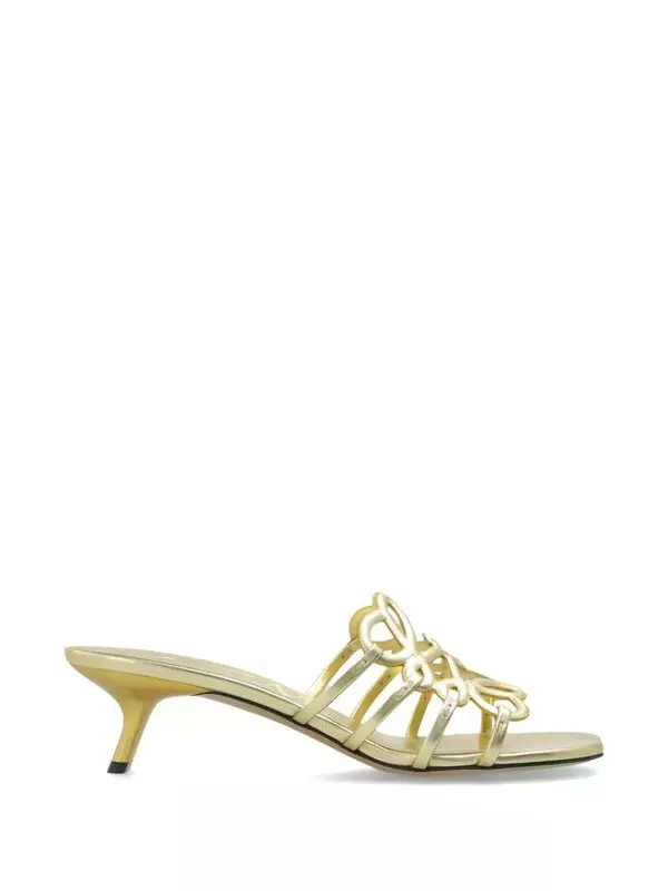 Loewe Anagram Leather Sandals - Gold