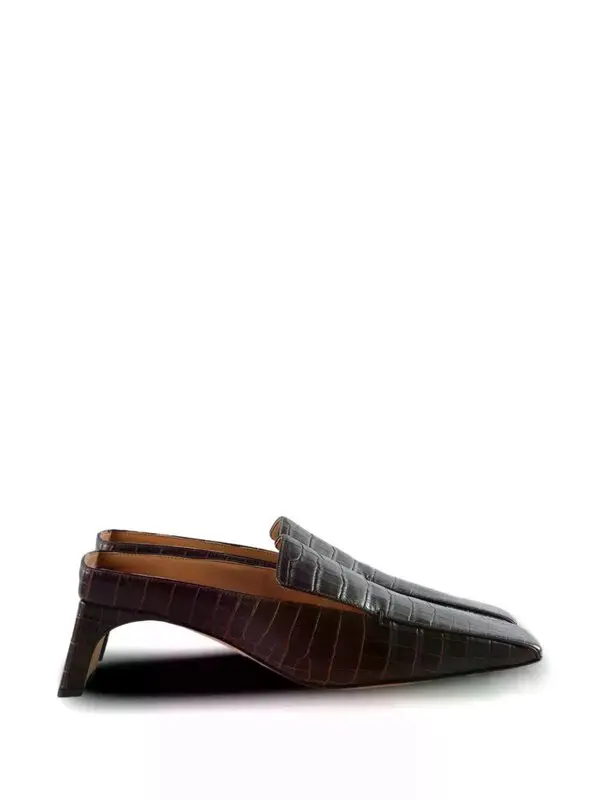 Calvin Klein Croc-effect Square-toe Mules