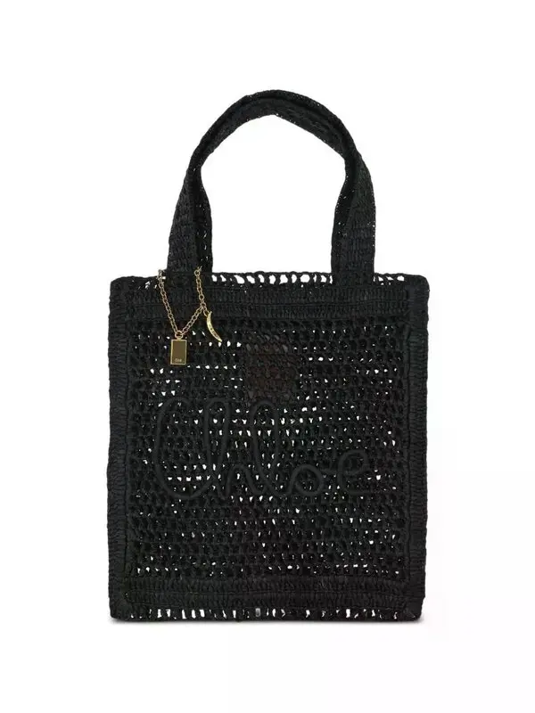 Chloé Woven Banana Tote Bag - Black