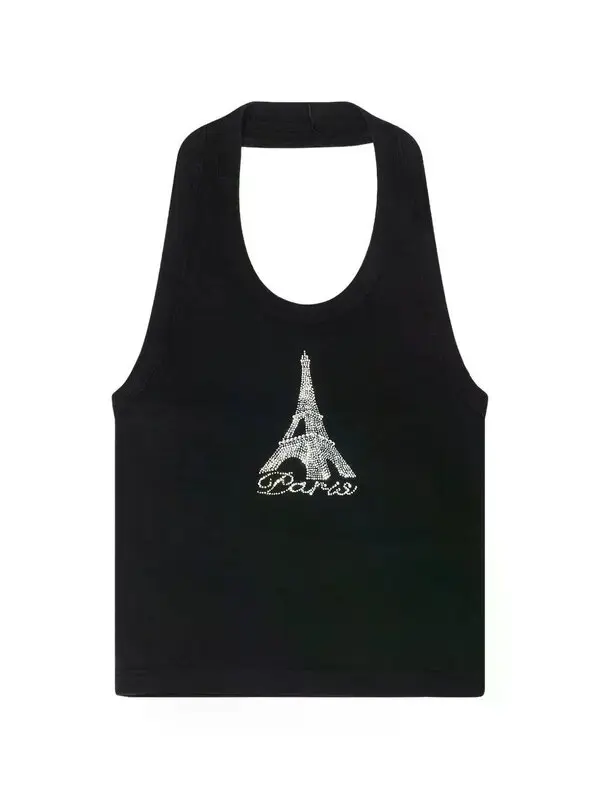 Vetements Crystal-embellished Halterneck Tank Top