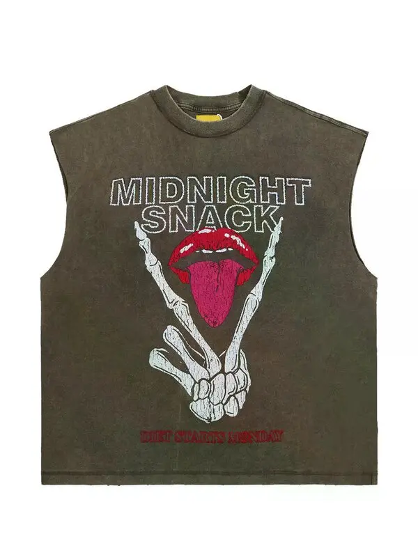 DIET STARTS MONDAY Graphic-print Sleeveless T-shirt