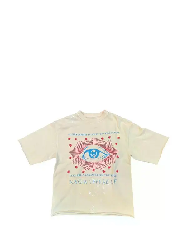 ASTRUM Know Thyself Graphic-print Paint-splatter T-shirt