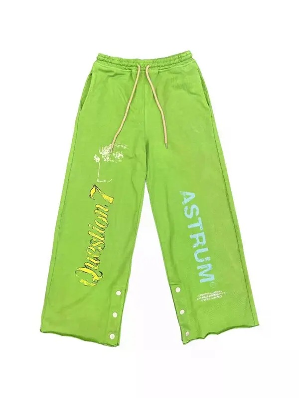 ASTRUM Question 7 Press-stud Sweatpants - Green