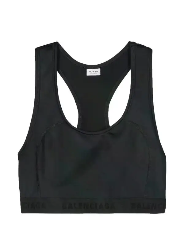 Balenciaga Logo Band Racerback Top - Black